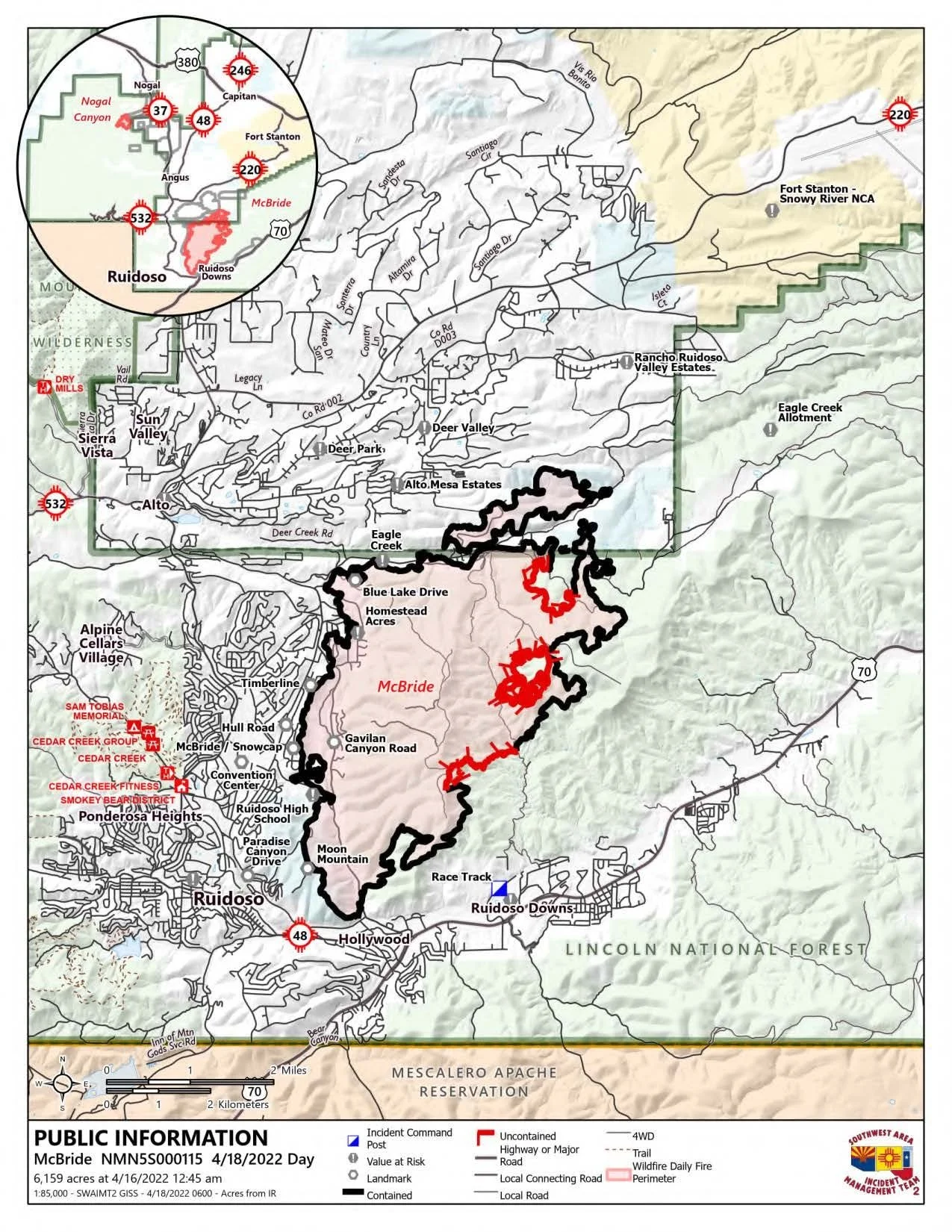 McBride Fire Update: April 18, 10:00 AM — Ruidoso-NM.gov | Municipal ...