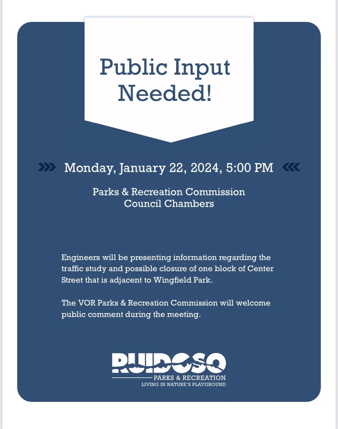 Important Community Meeting: Provide Your Input on Center Street ...