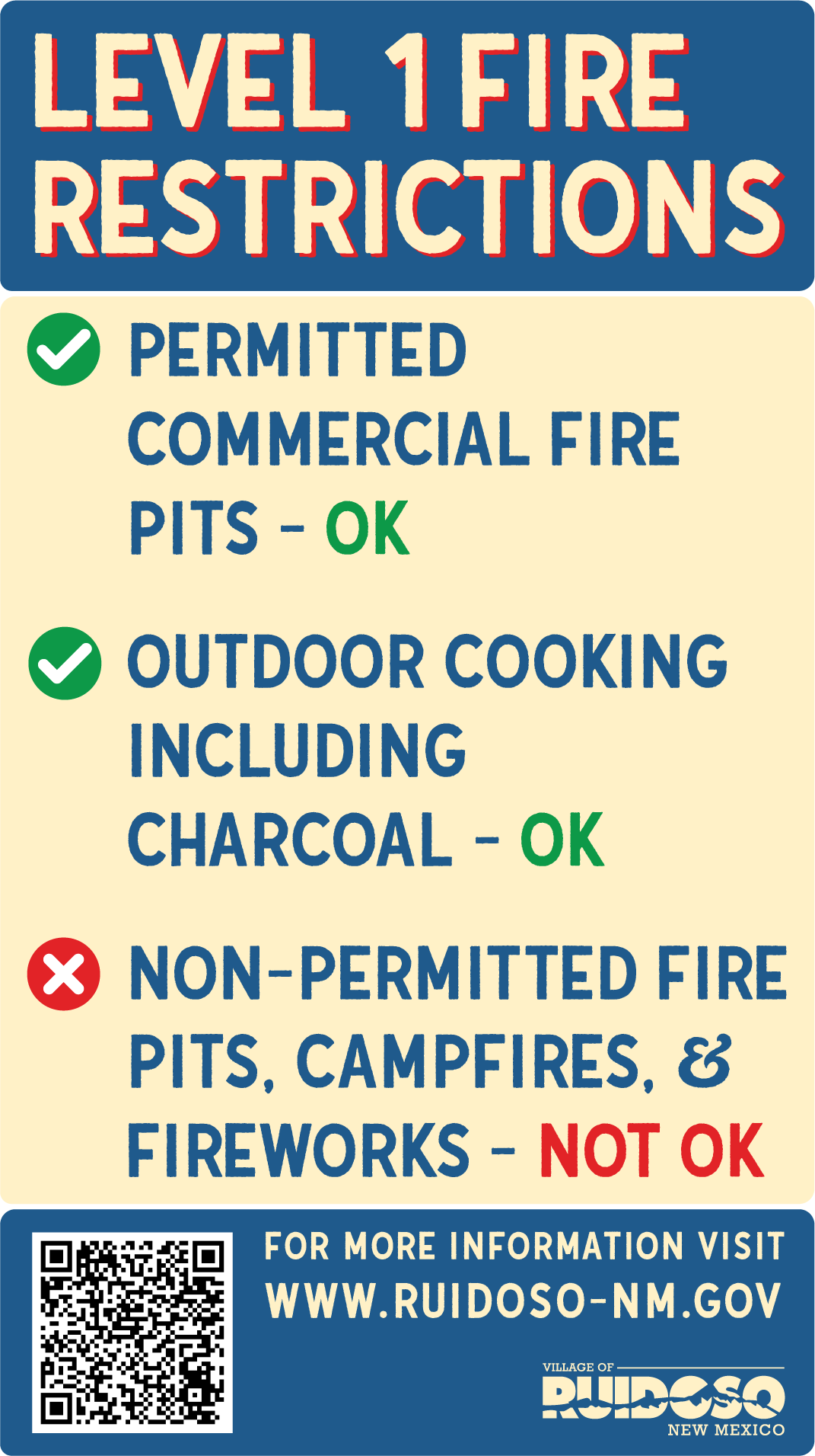 Village of Ruidoso Returns to Level 1 Fire Restrictions — Ruidoso-NM ...