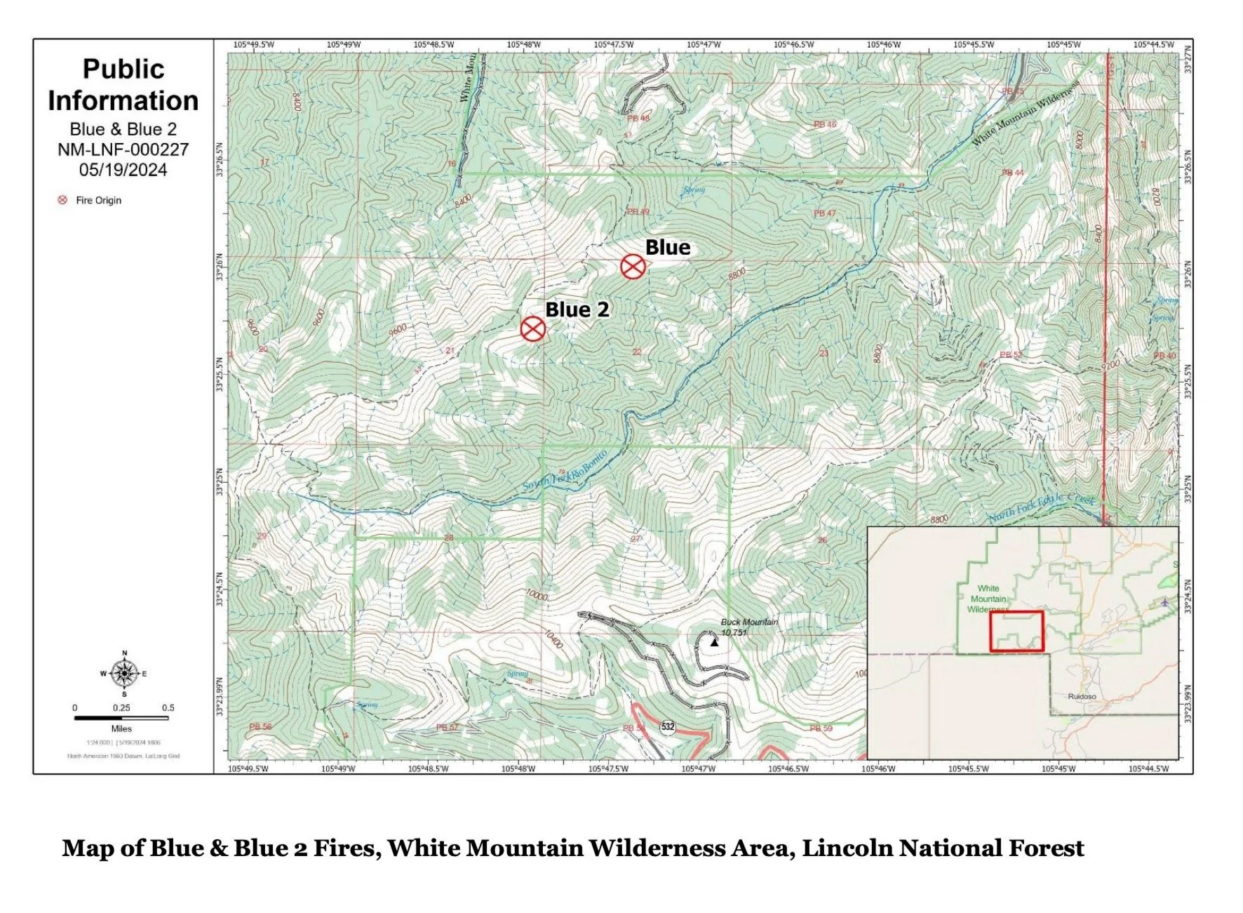 Updated Status Report of Blue and Blue 2 Fires in White Mountain Wilderness Area - May 19, 2024 ...