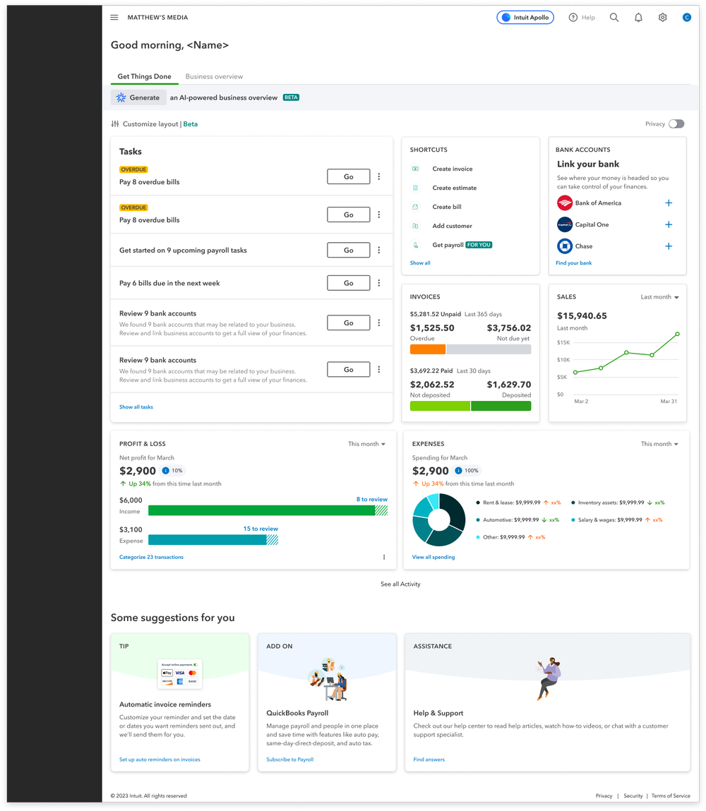 Intuit: Quickbooks — Priya Christine Design