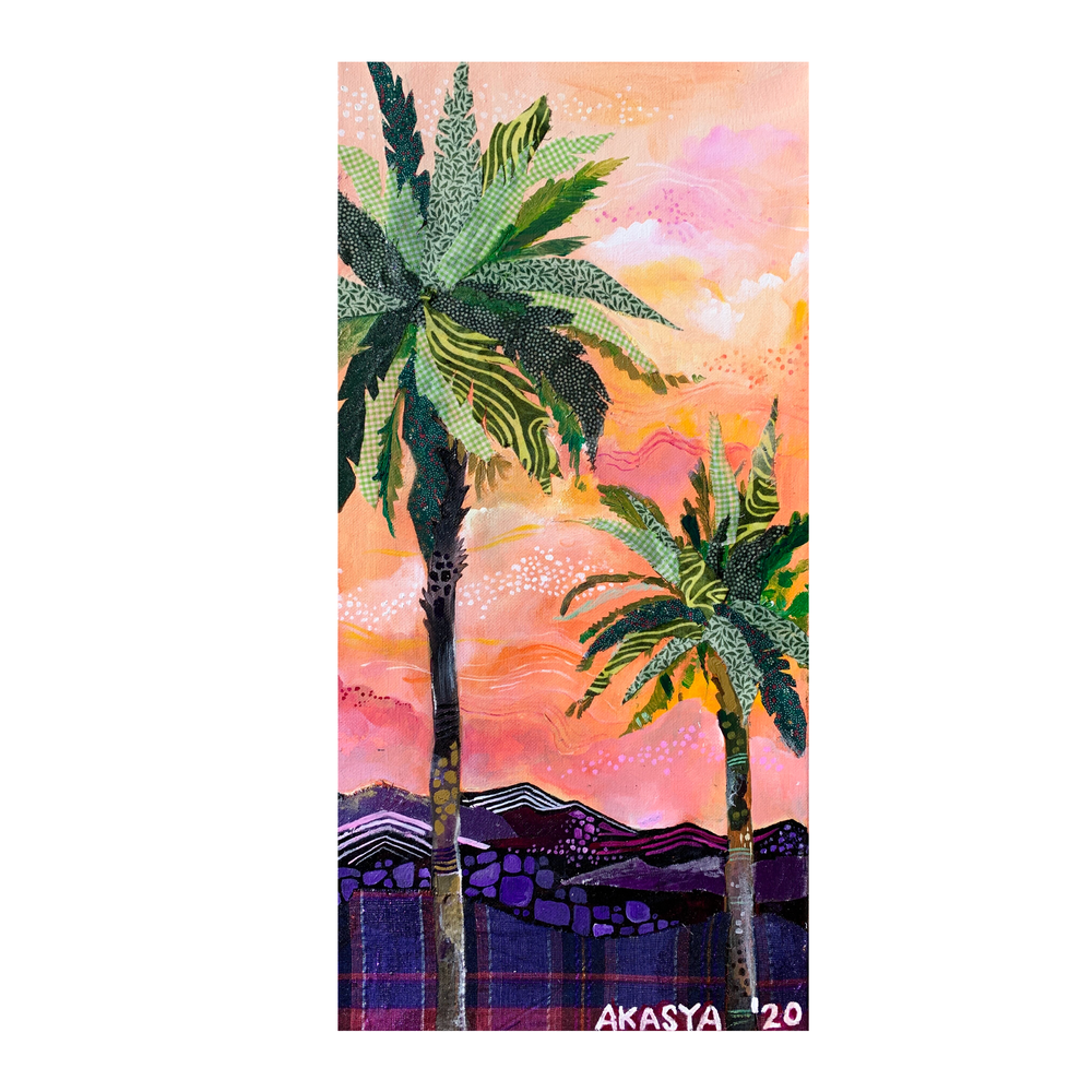 Palm Tree Silhouette Painting