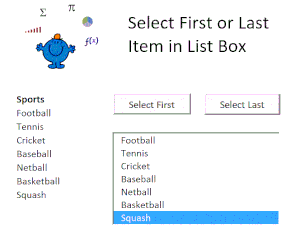 Select First Item in a List Box Automatically with VBA — Excel Dashboards VBA