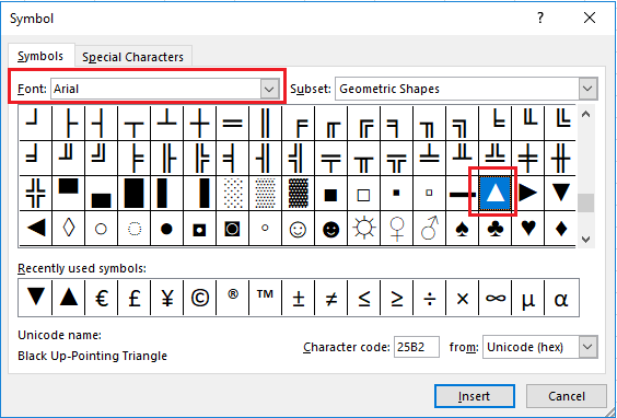Delta Symbol With Excel Excel Dashboards VBA