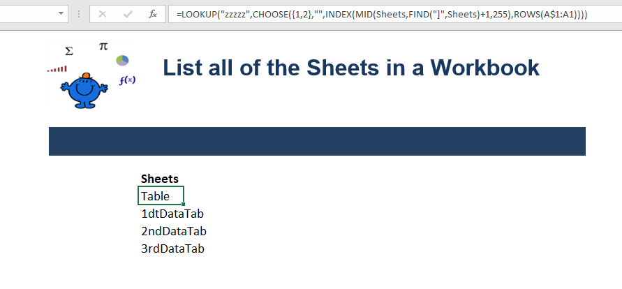 Excel List Of Sheet Names Formula - Catalog Library Excel List Of Sheet Names Formula - Catalog Library