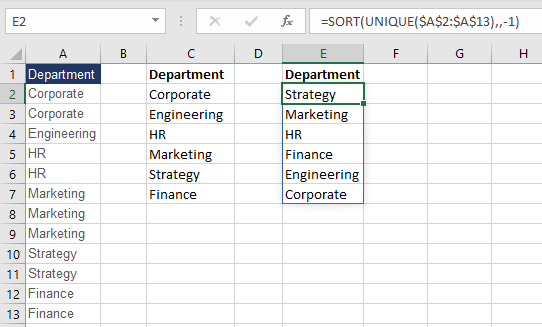 Excel Unique Formula — Excel Dashboards VBA