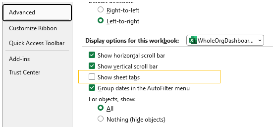 Excel Show Missing Sheet Tabs — Excel Dashboards VBA