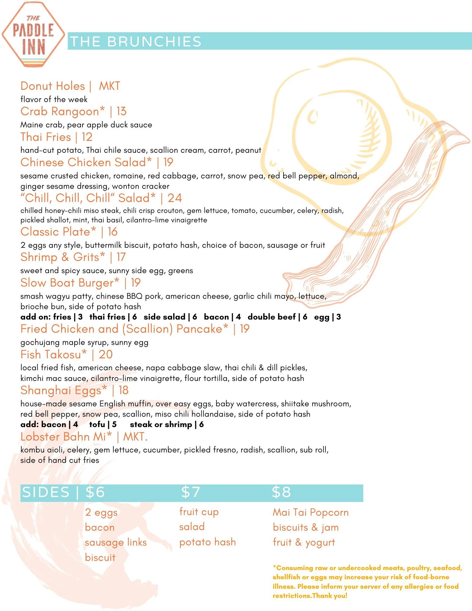 MENUS — The Paddle Inn
