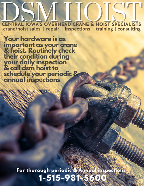 Check your Rigging equipment & Hardware — DSM Hoist