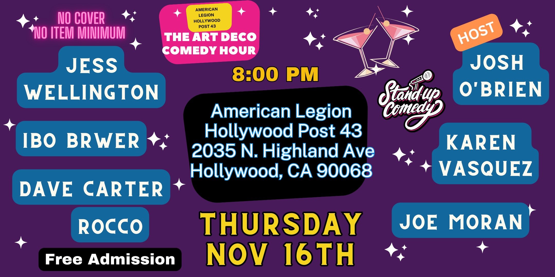 Art Deco Comedy — Hollywood Post 43 The American Legion