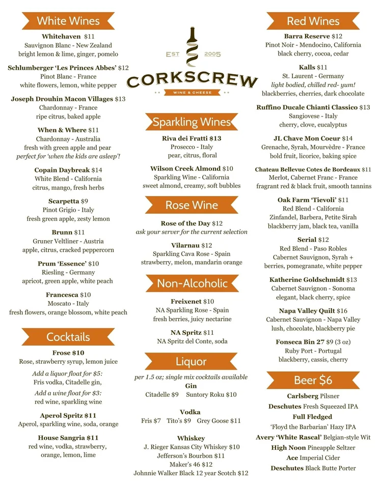 Corkscrew Wine & Cheese