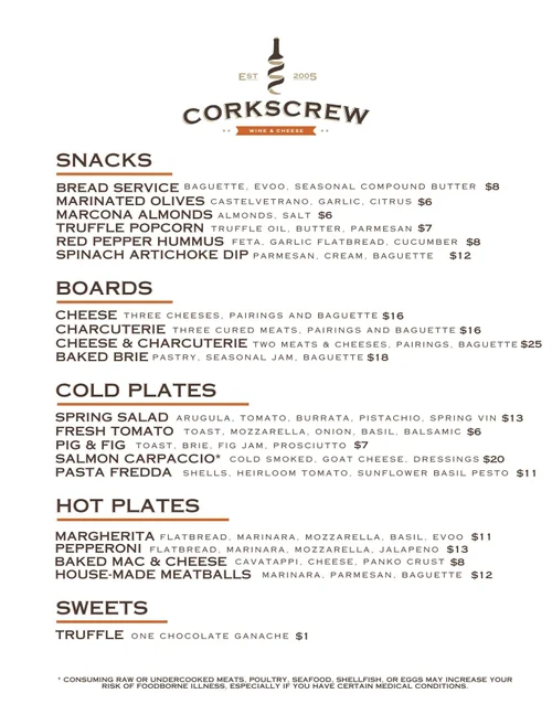 Corkscrew Wine & Cheese