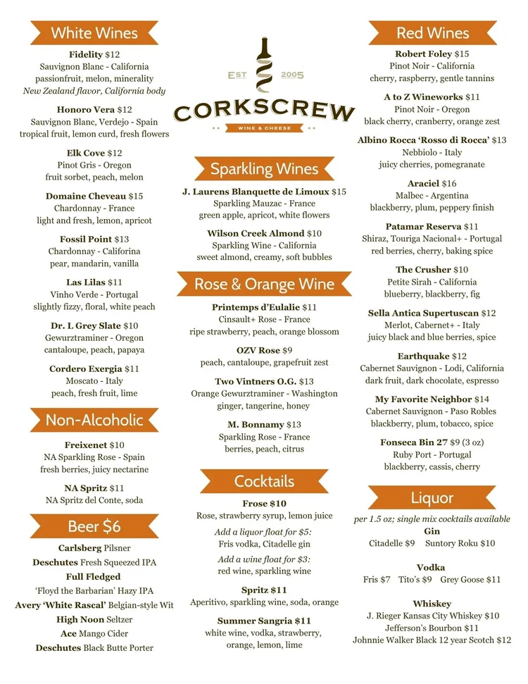 Corkscrew Wine & Cheese