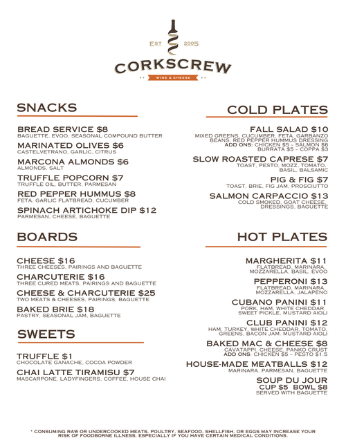 Corkscrew Wine & Cheese