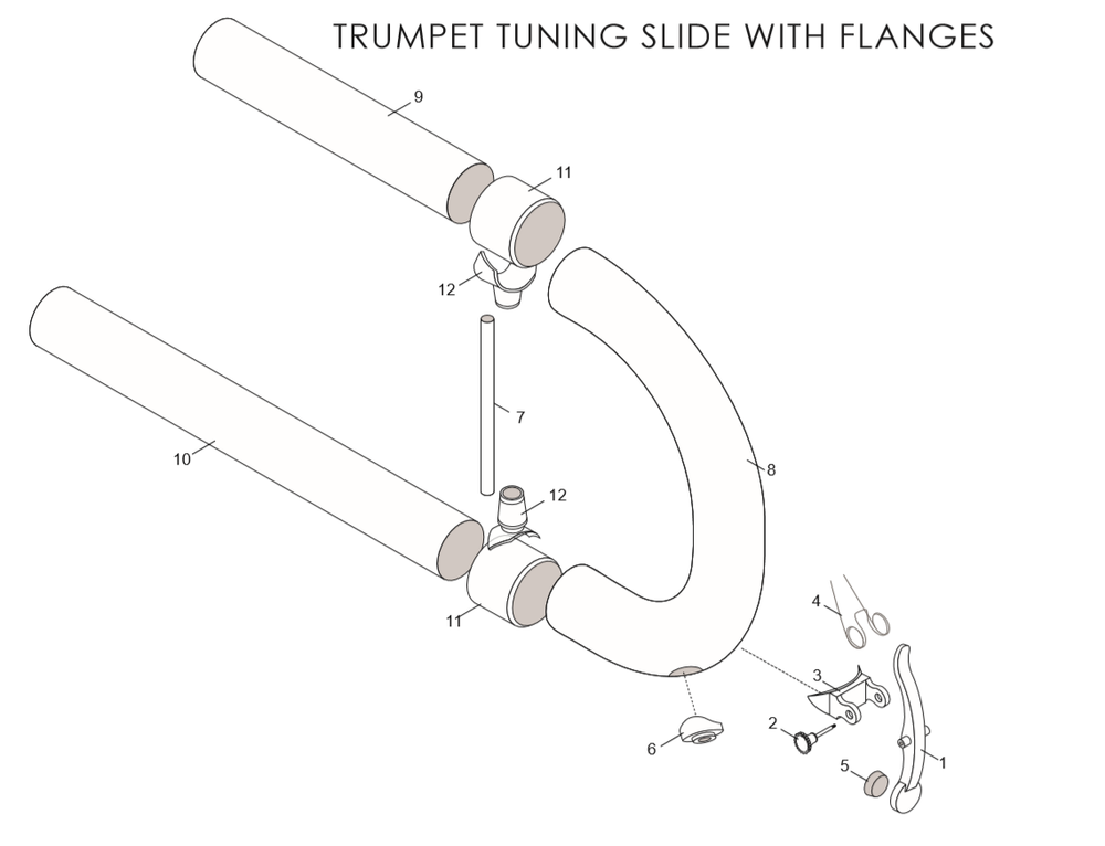 Trumpet Tuning Slide w/ Flanges — S.E. Shires Co.