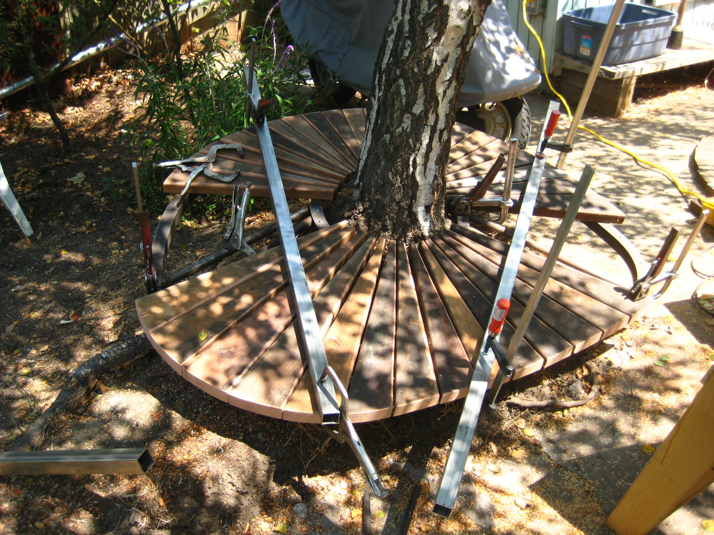 birch tree bench — mosaic metals