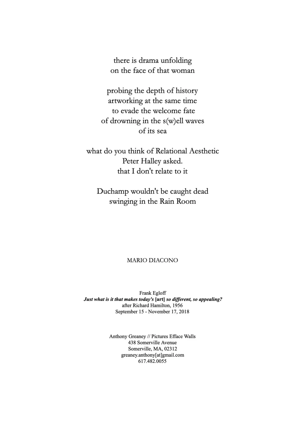 Texts — Frank Egloff