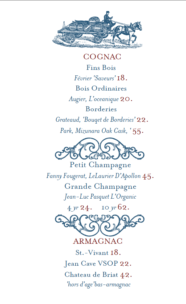 Menus New York Location, 42 Grove Street, West Village — Buvette