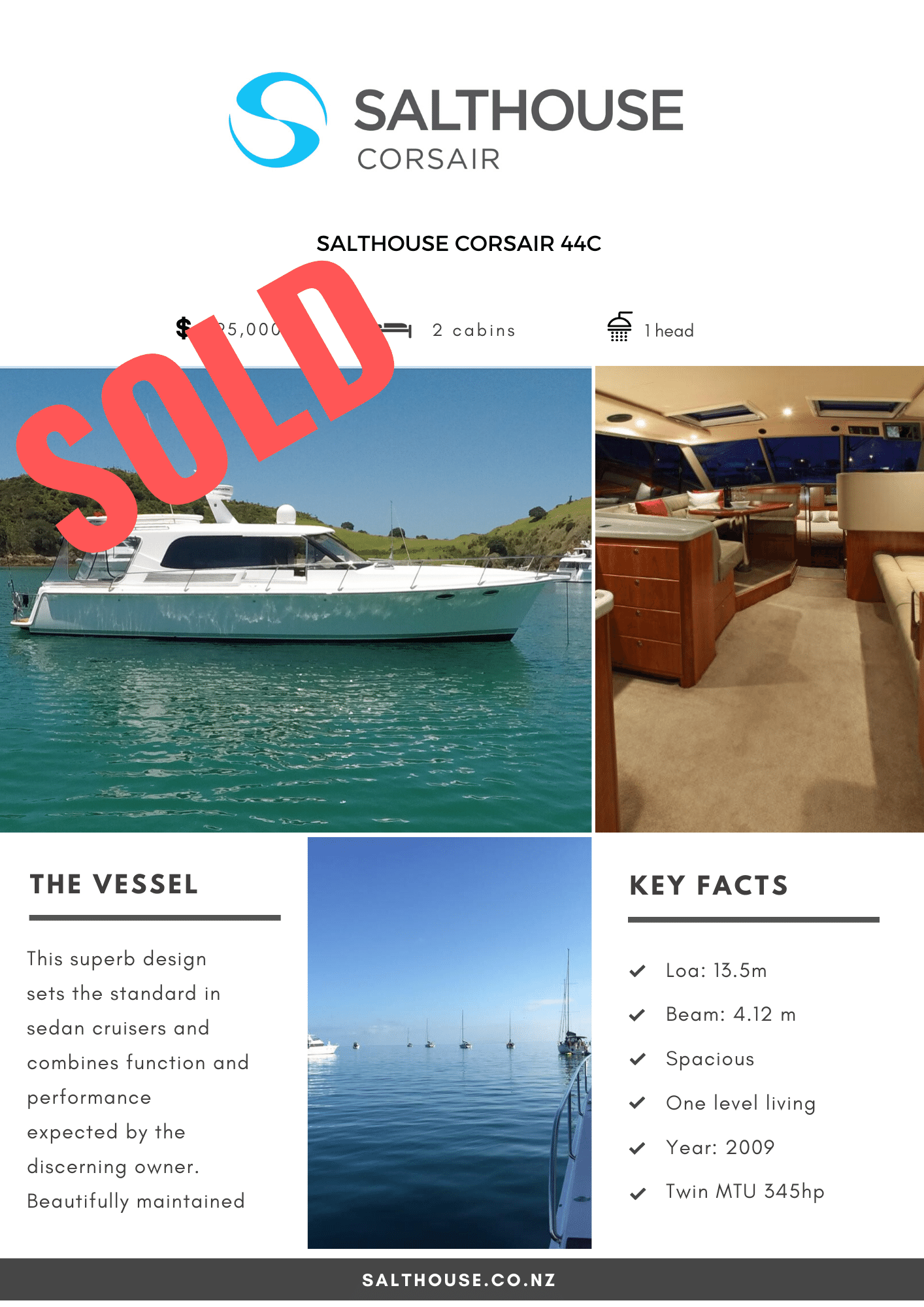 SOLD - Salthouse Corsair 44E — Salthouse Next Generation Boats
