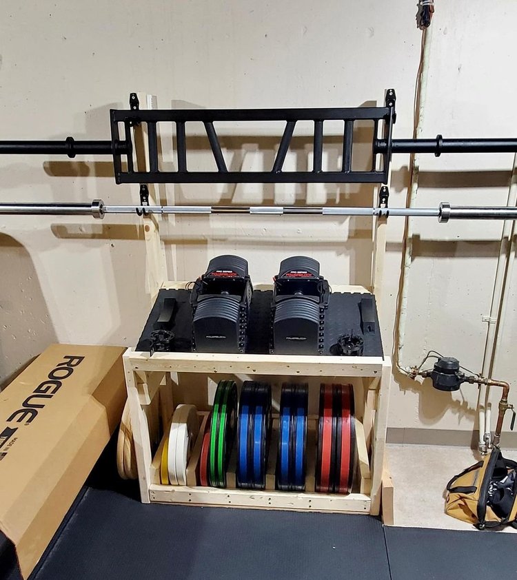 10 easy diy barbell storage designs, barbell holders for the home gym ...