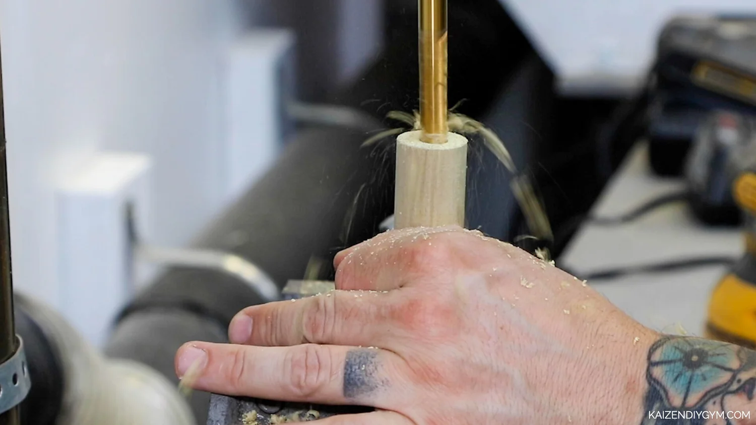 DIY weight stack pin olympic plate adapter — KAIZEN DIY GYM