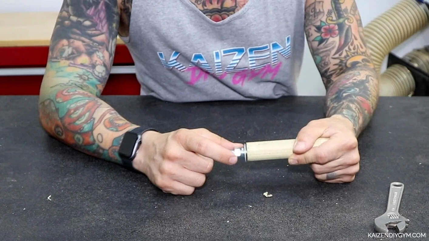 DIY weight stack pin olympic plate adapter — KAIZEN DIY GYM