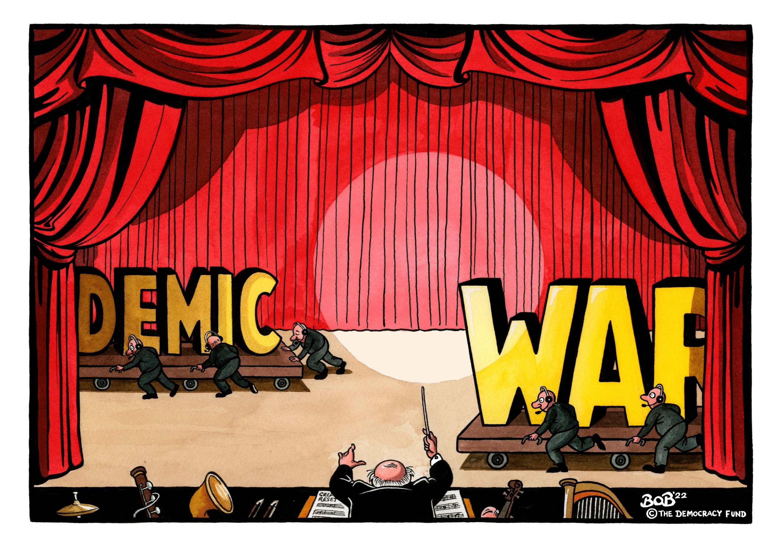 'World Stage' print — Bob Moran art