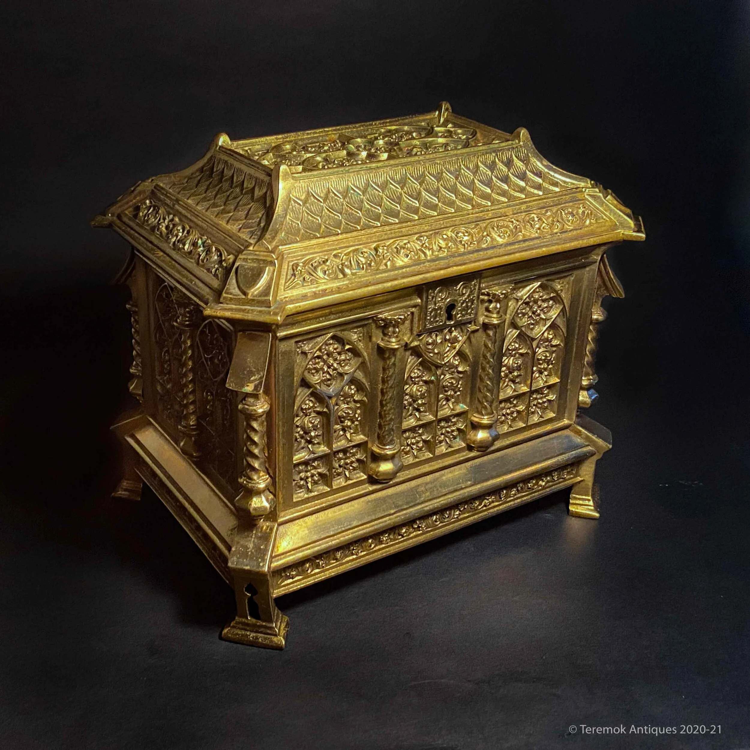 Gothic Revival Cathedral Form Casket, 19th Century. — Teremok Antiques