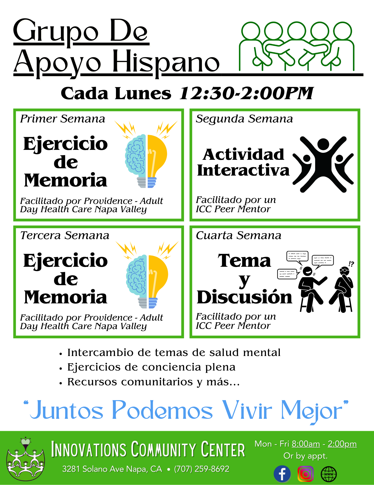 Activities & Groups — Innovations Community Center | Napa County