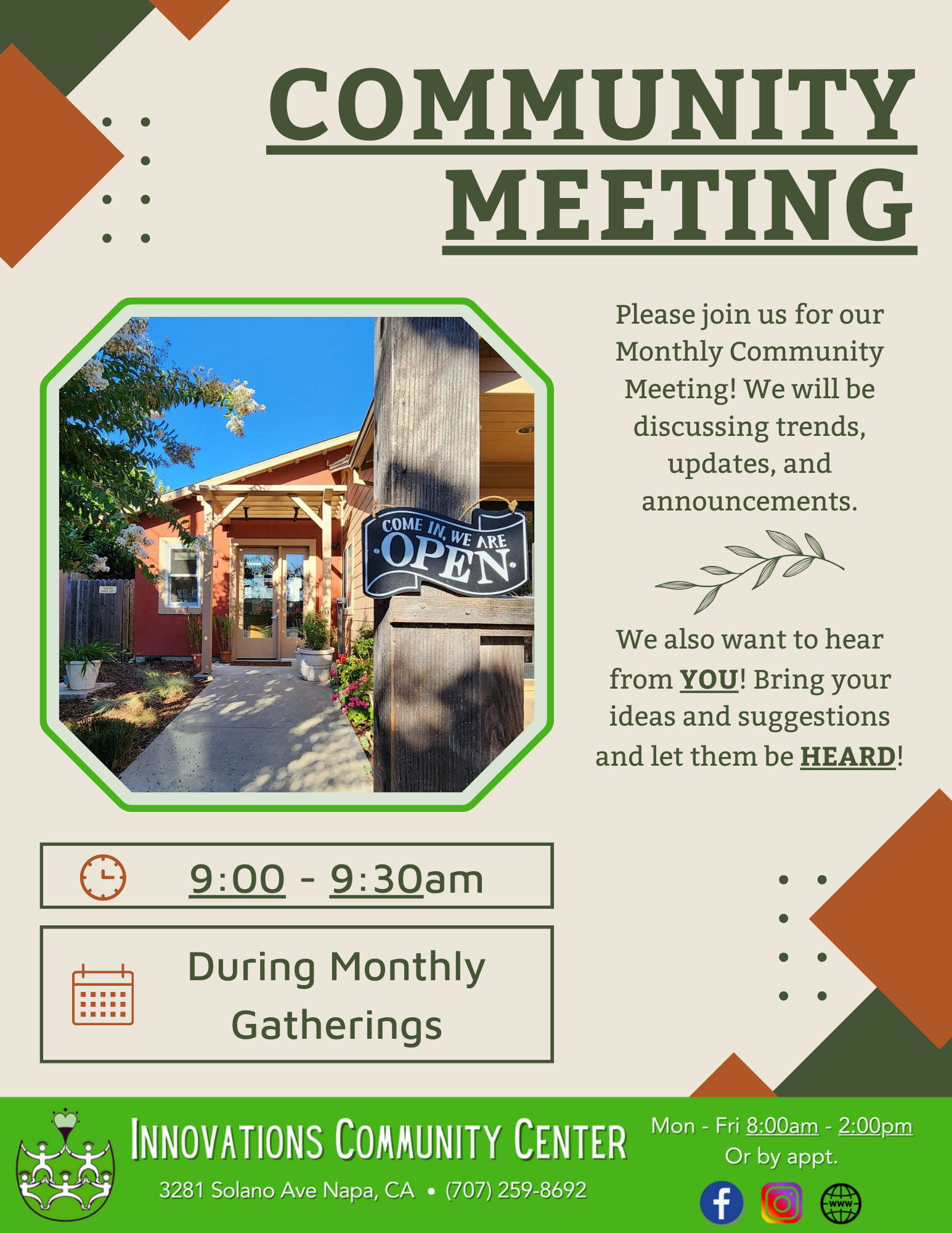 Activities & Groups — Innovations Community Center | Napa County