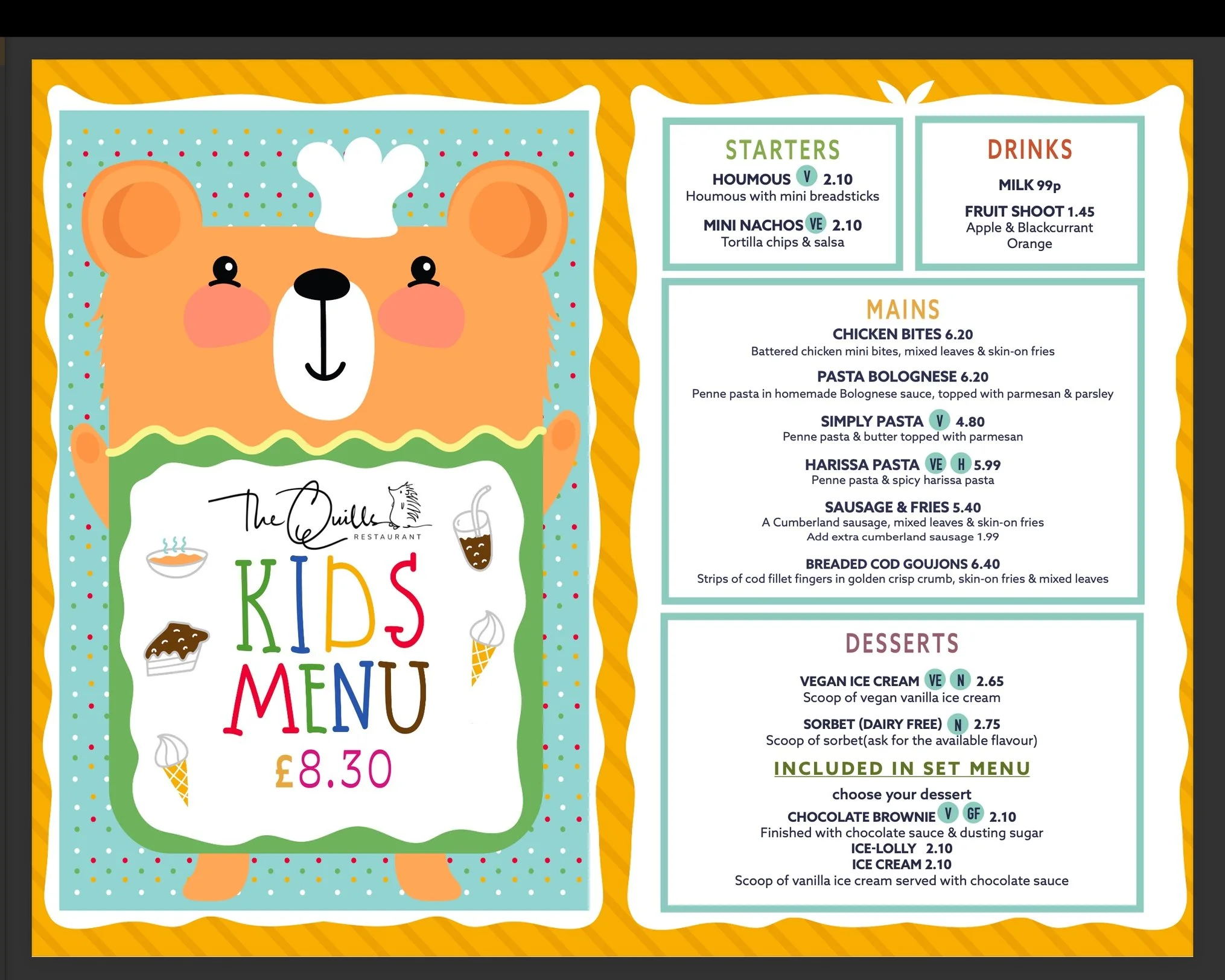 Children Menu — The Quills