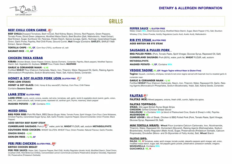 DIETARY INFORMATION — The Quills