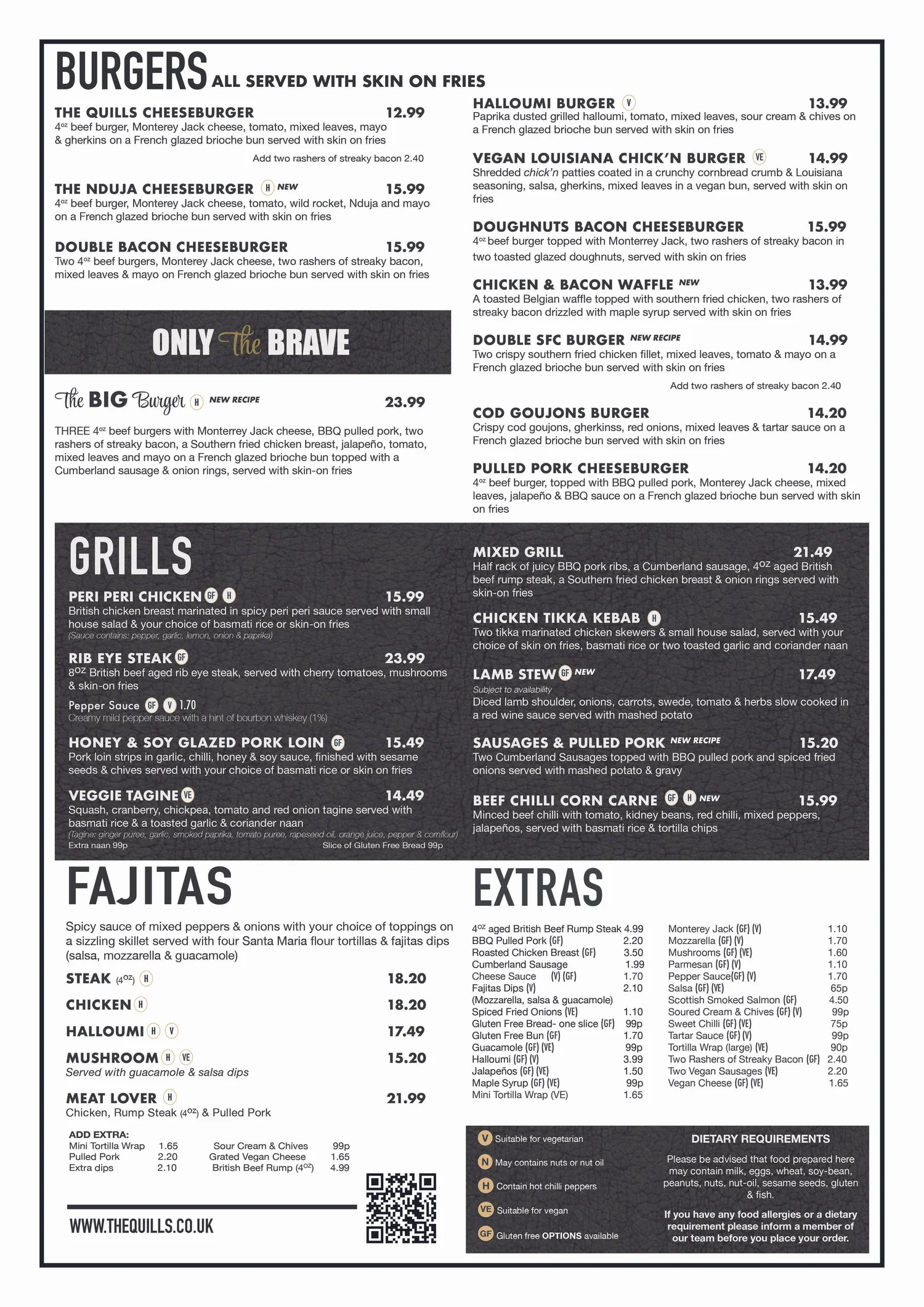 Breakfast & Main Menus — The Quills