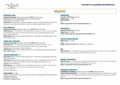 DIETARY INFORMATION — The Quills