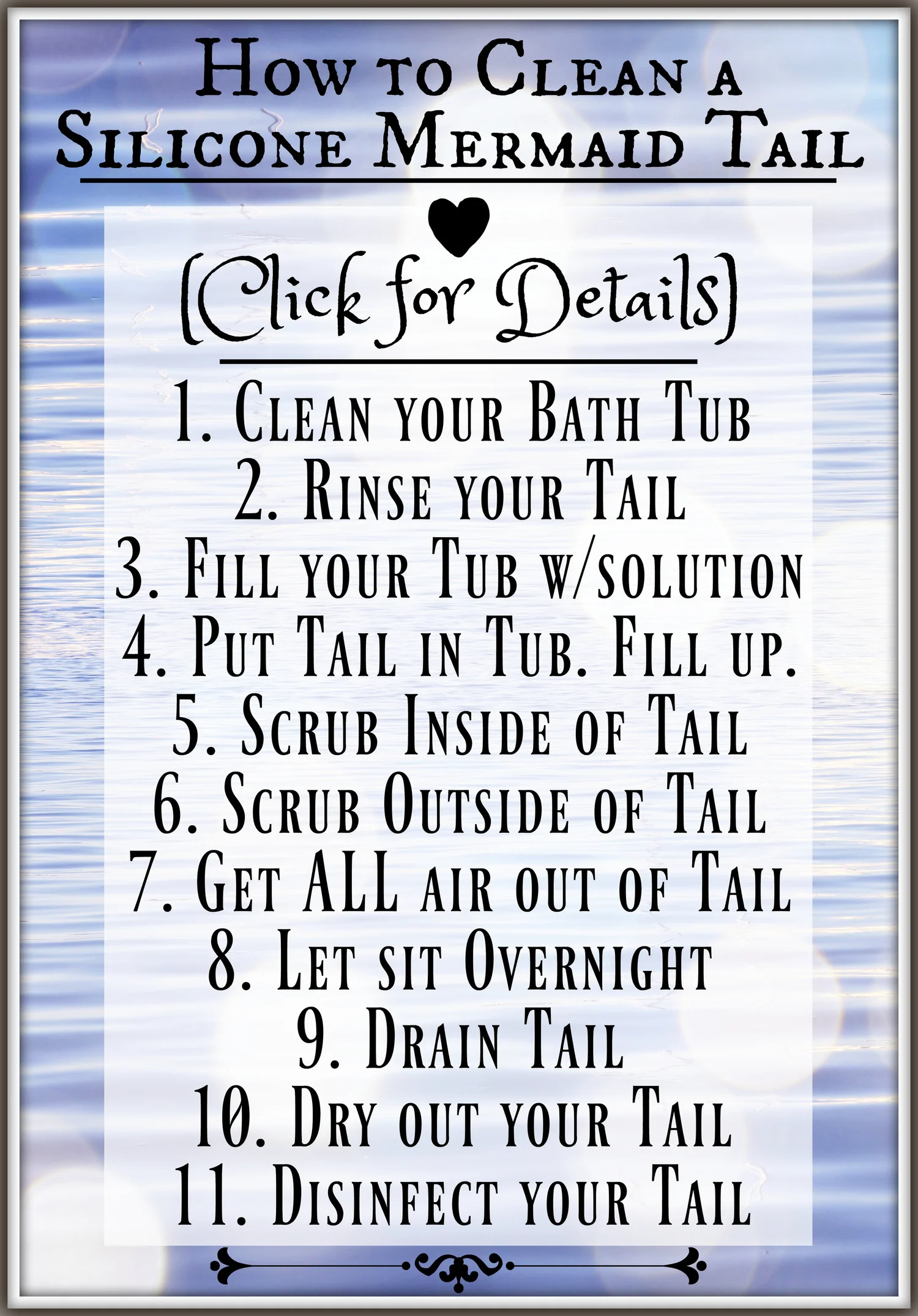 How to Clean a Silicone Mermaid Tail- Cleaning & Drying Silicone ...