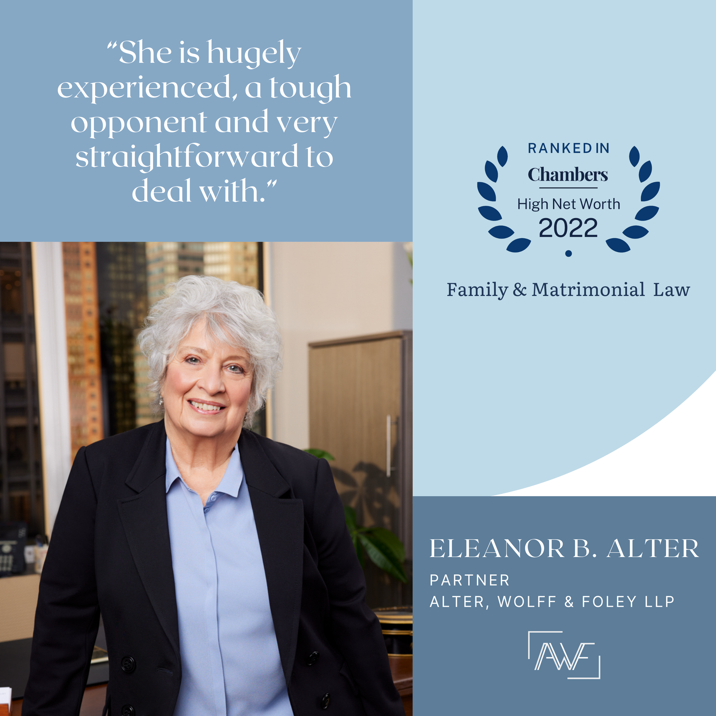 Eleanor B. Alter Recognized by Chambers and Partners - High Net Worth ...