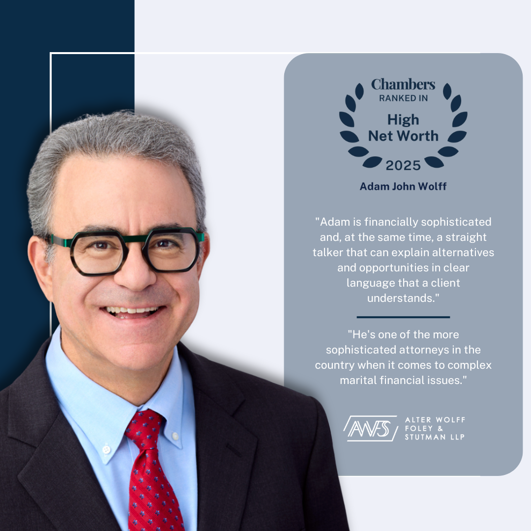 Adam John Wolff Recognized in Chambers High Net Worth 2025 Guide — Alter Wolff Foley & Stutman LLP