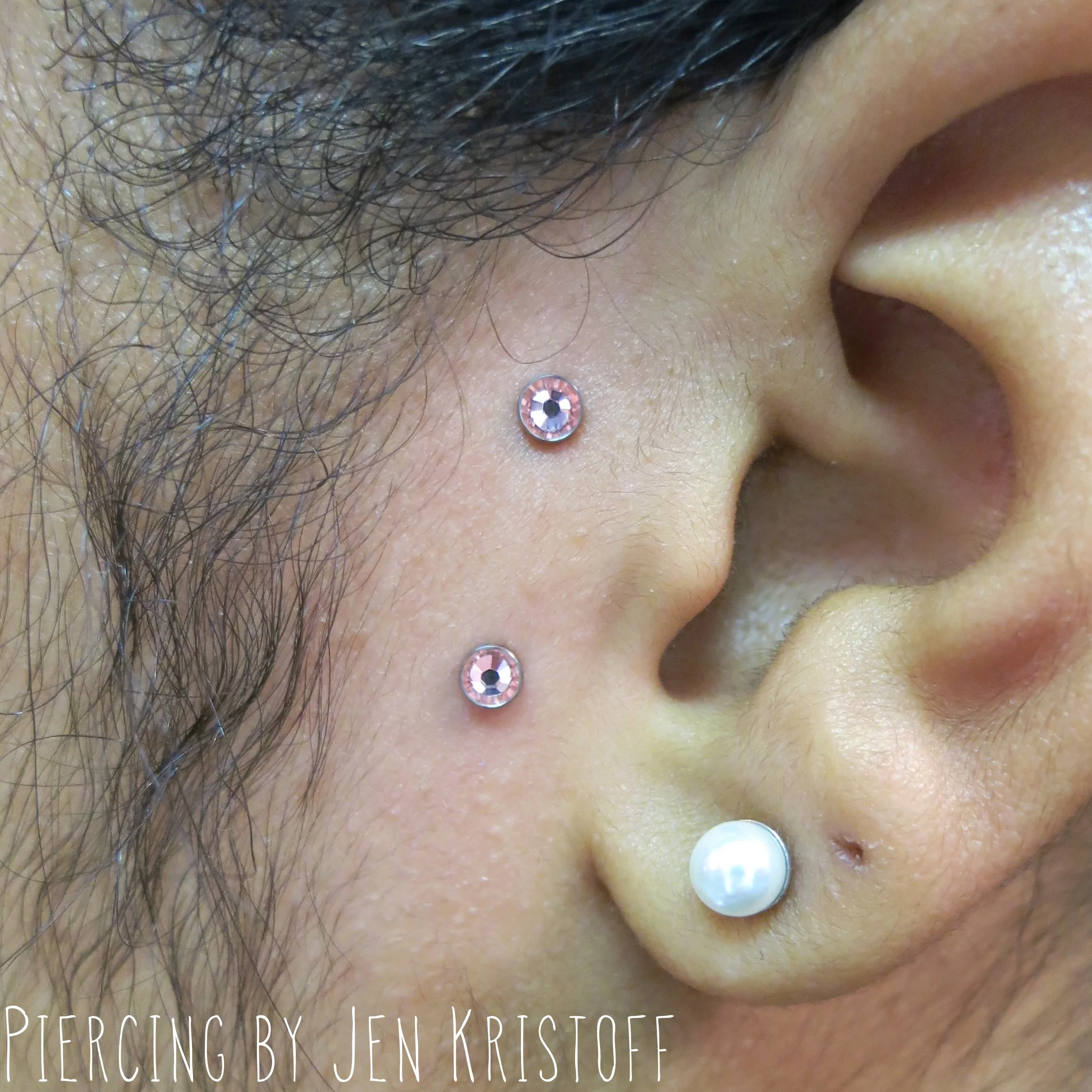 Double Surface Tragus Piercing