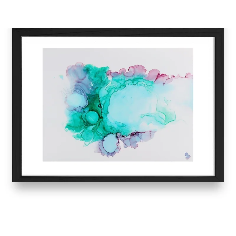 Abstract Green Succulent Alcohol Ink Framed Print Art & Collectibles ...