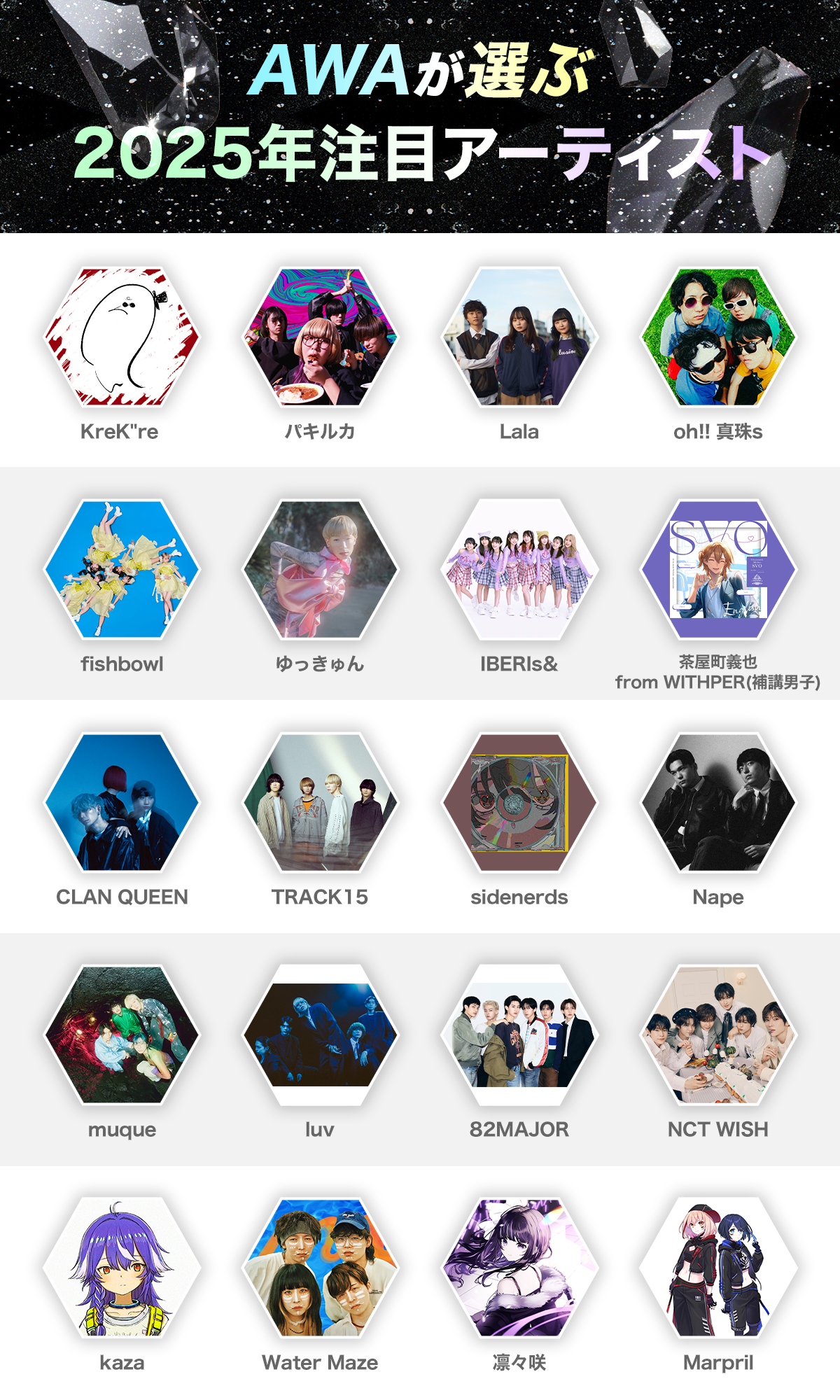 CLAN QUEEN、muque、fishbowl、凛々咲などAWAで活動する有識者、AWAエディターが選ぶ、2025年注目アーティスト — News - AWA