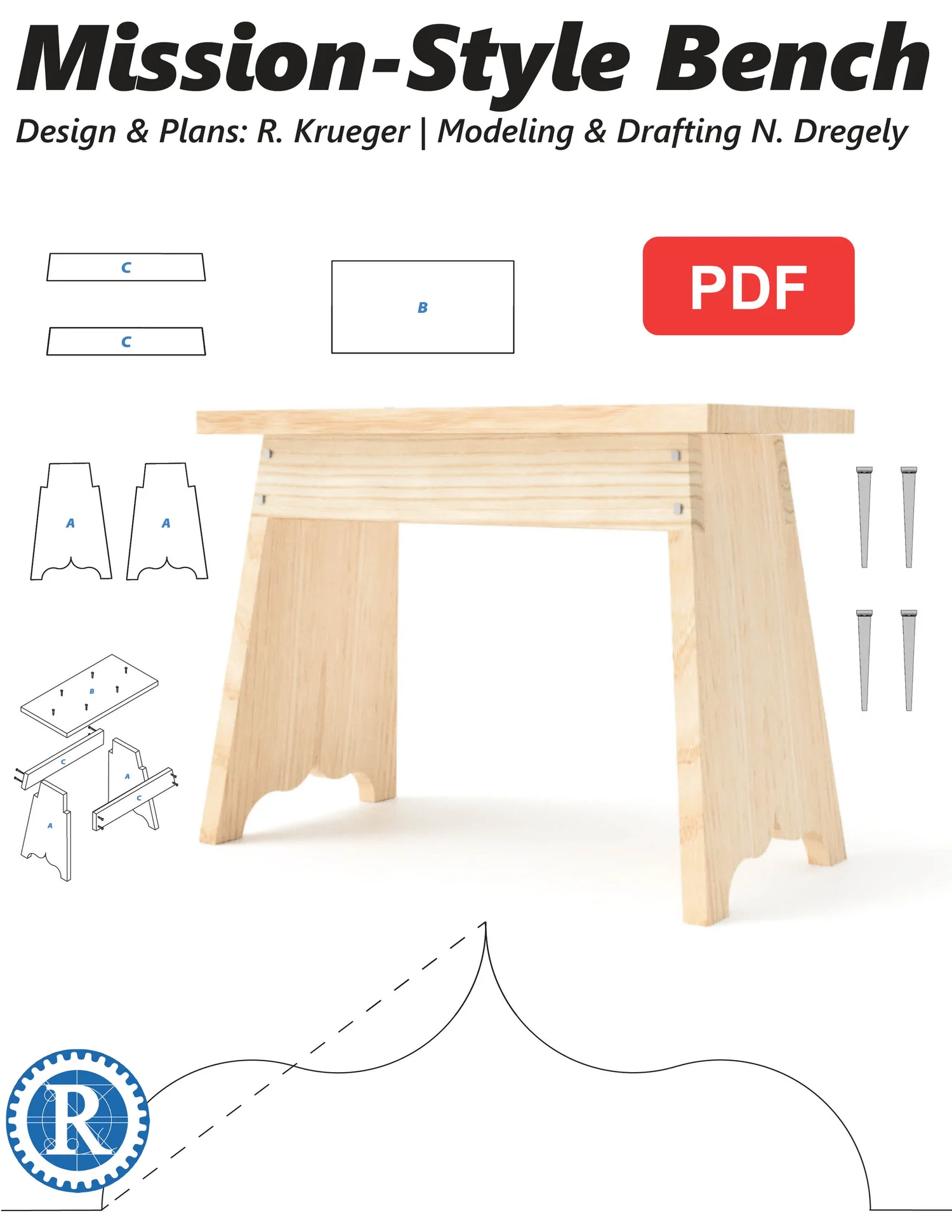 Mission Style Bench Rail Reese Entryway Bench | Timber Shack