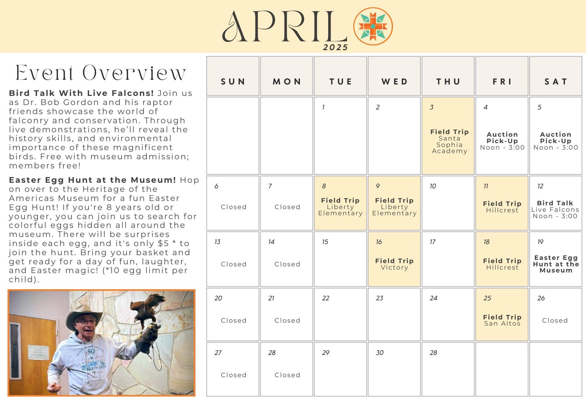 Event Calendar — Heritage of the Americas Museum