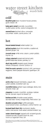 water street kitchen - menu