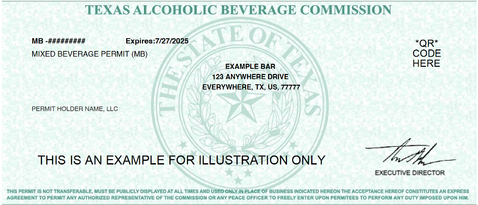 TABC-Required Postings & Signs — Storm Liquor License