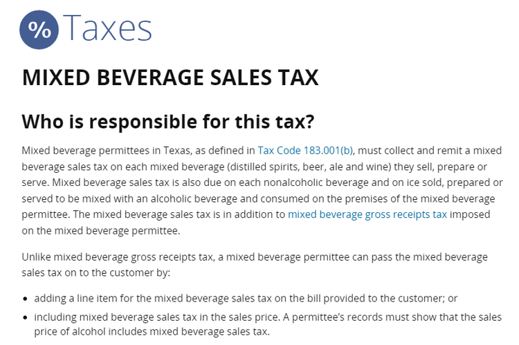 Understanding Mixed Beverage Taxes for Texas Liquor License Holders ...