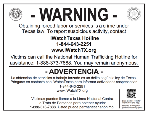 TABC-Required Postings & Signs — Storm Liquor License