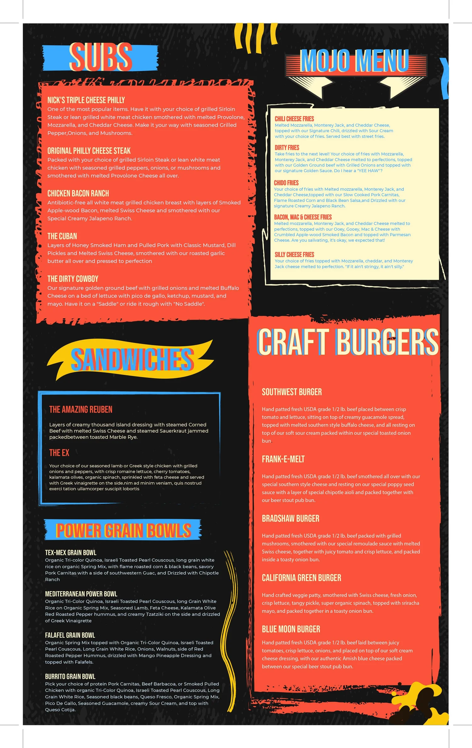 Our Awesome Menu — Nick's Grill