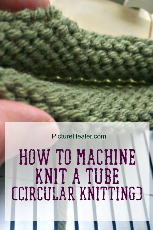 How to machine knit a tube (circular knitting) with a ribber — Picture ...