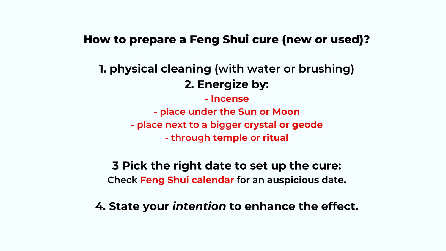 Clean and energize your Feng Shui cure and home space + How to reuse a ...