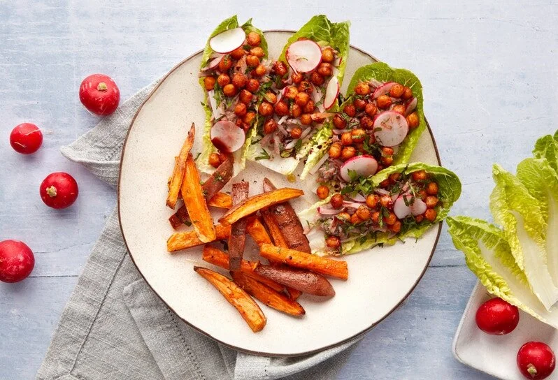 Chickpea & harissa wraps with sweet potato fries — Soul'D Art | Urban ...
